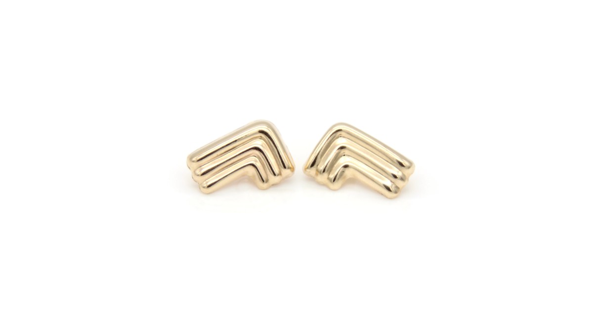 Gold L Shape Studs | Roselium